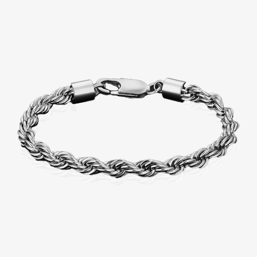 Rope Bracelet (White Gold) 5mm – MYSTIAL